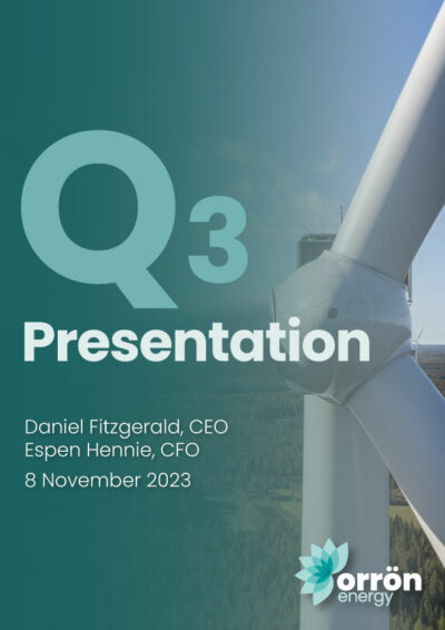 Orrön Energy, an independent, publicly listed renewable energy company